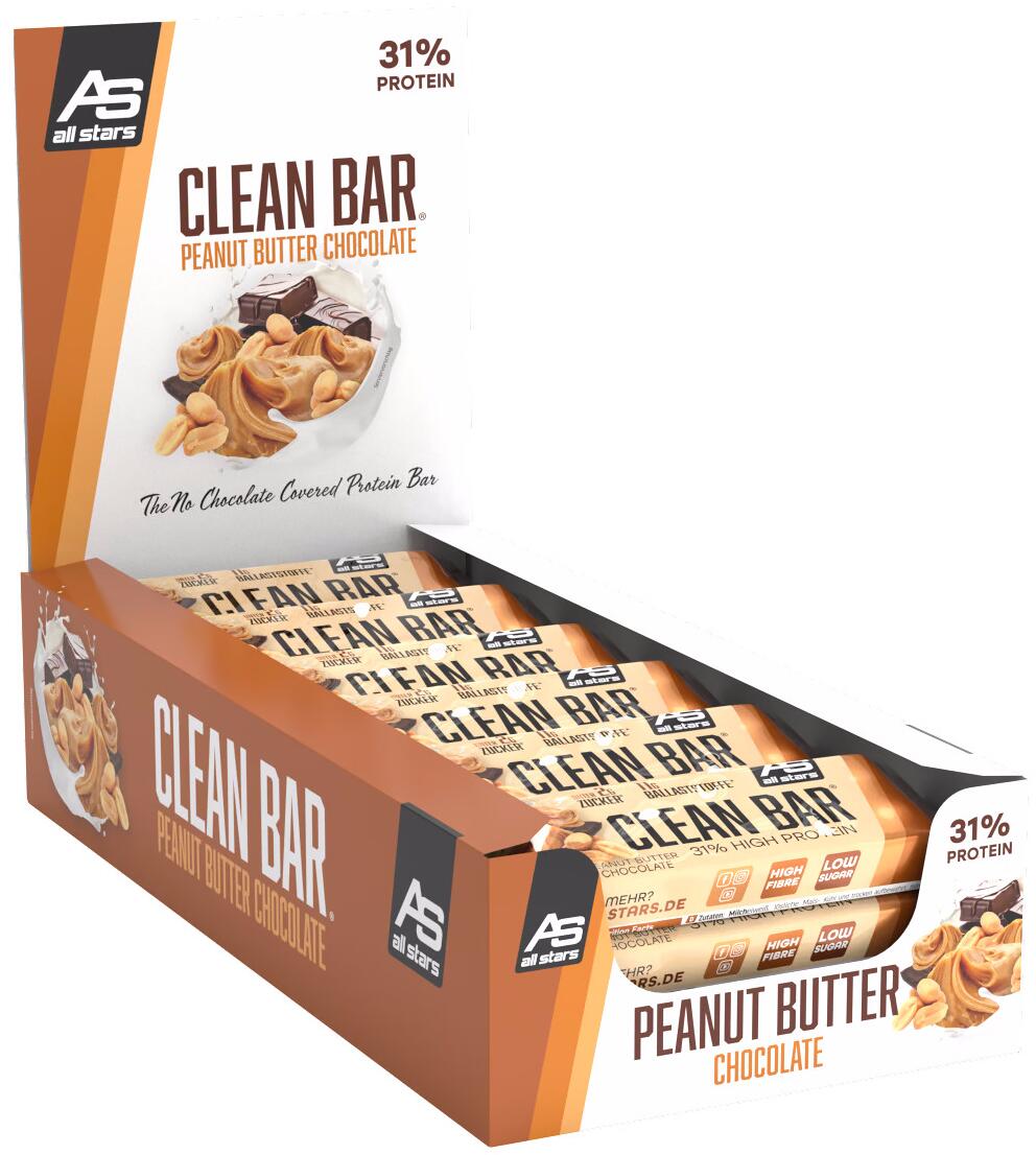 All Stars Clean Bar, 18 x 45 g Riegel, Peanut-Butter-Chocolate bei ...