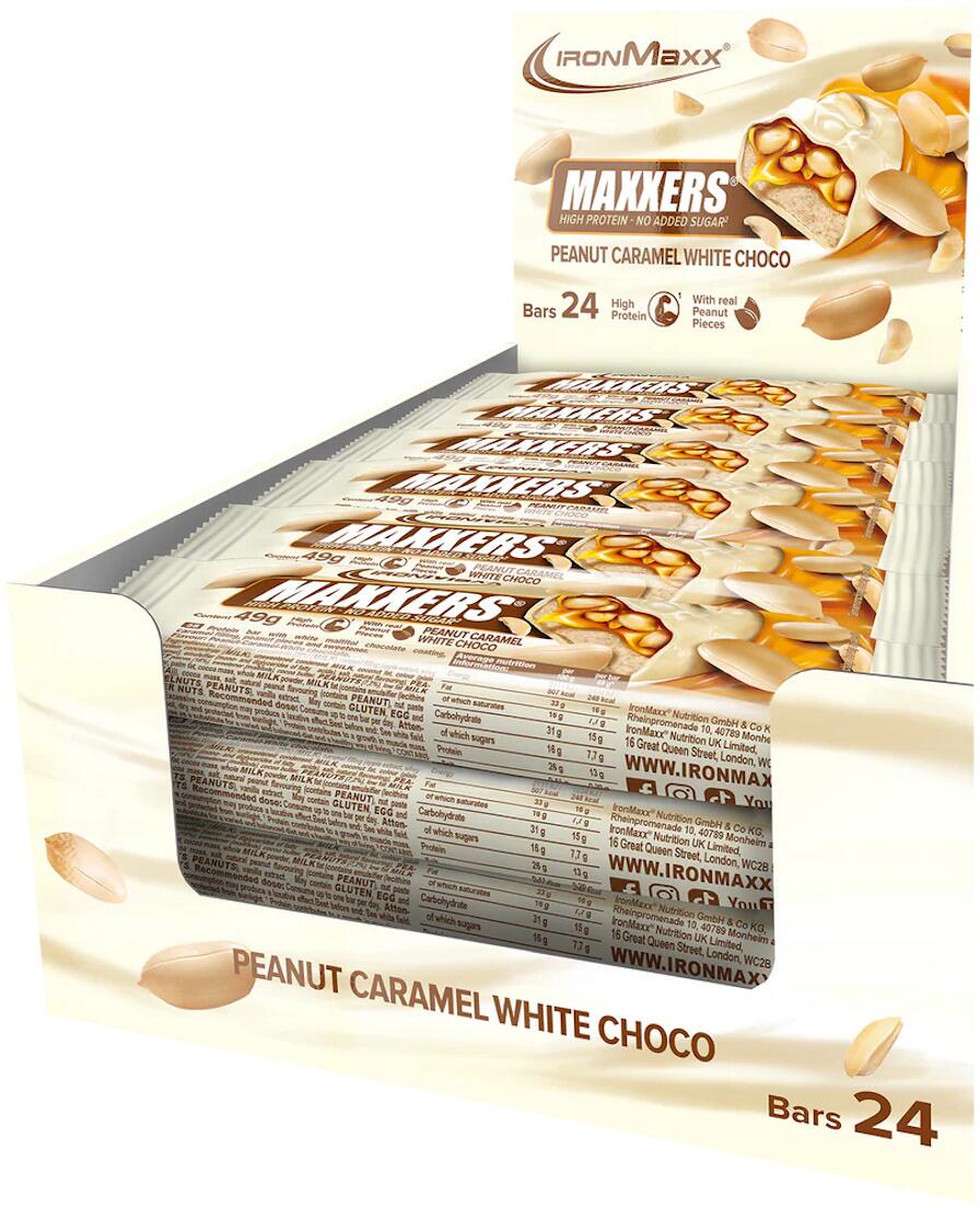 IronMaxx Maxxers, 24 x 49 g Riegel, White Choc Peanut Caramel bei Metasport