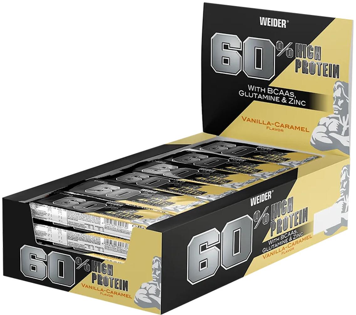 Joe Weider 60% Protein Bar, 24 x 45g, Vanilla Caramel bei Metasport