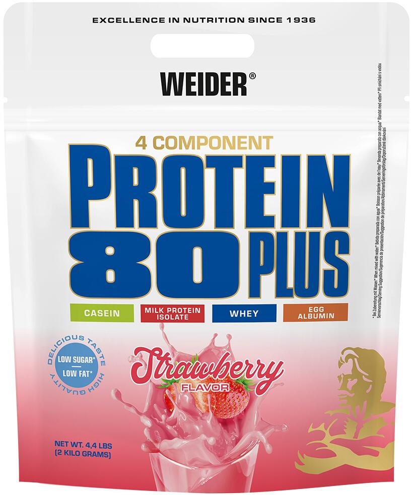 Joe Weider Protein 80 Plus, 2000 g Beutel, Strawberry bei Metasport