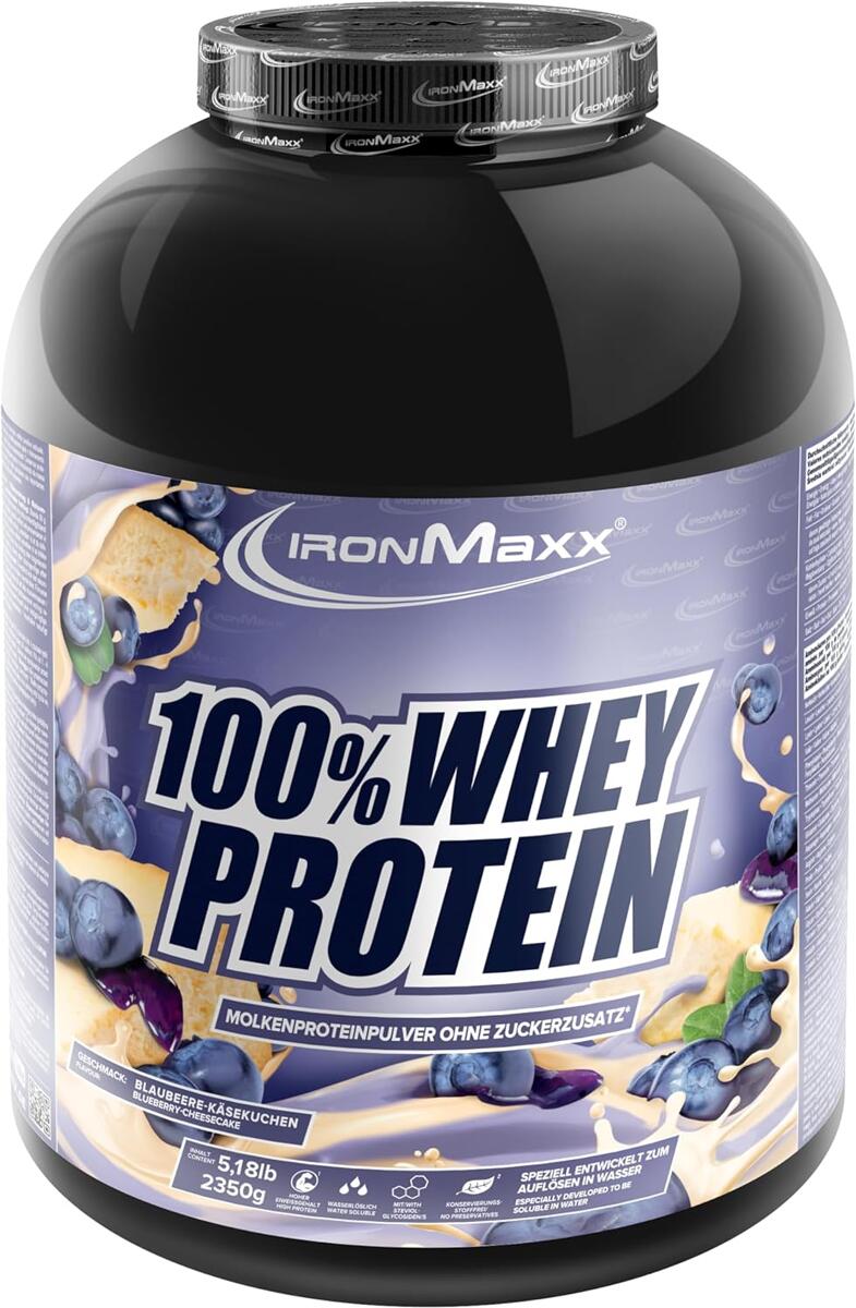IronMaxx 100 % Whey Protein, 2350 g Dose, Blaubeere-Käsekuchen bei ...