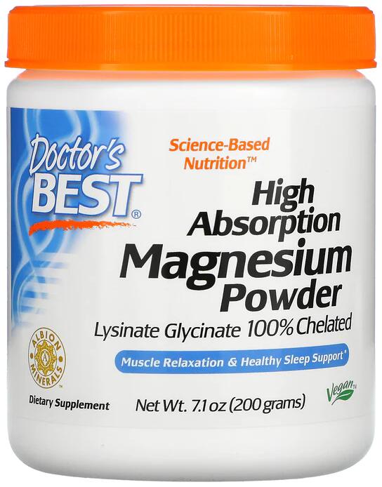 Doctors Best High Absorption Magnesium Powder, 200 g Dose bei Metasport