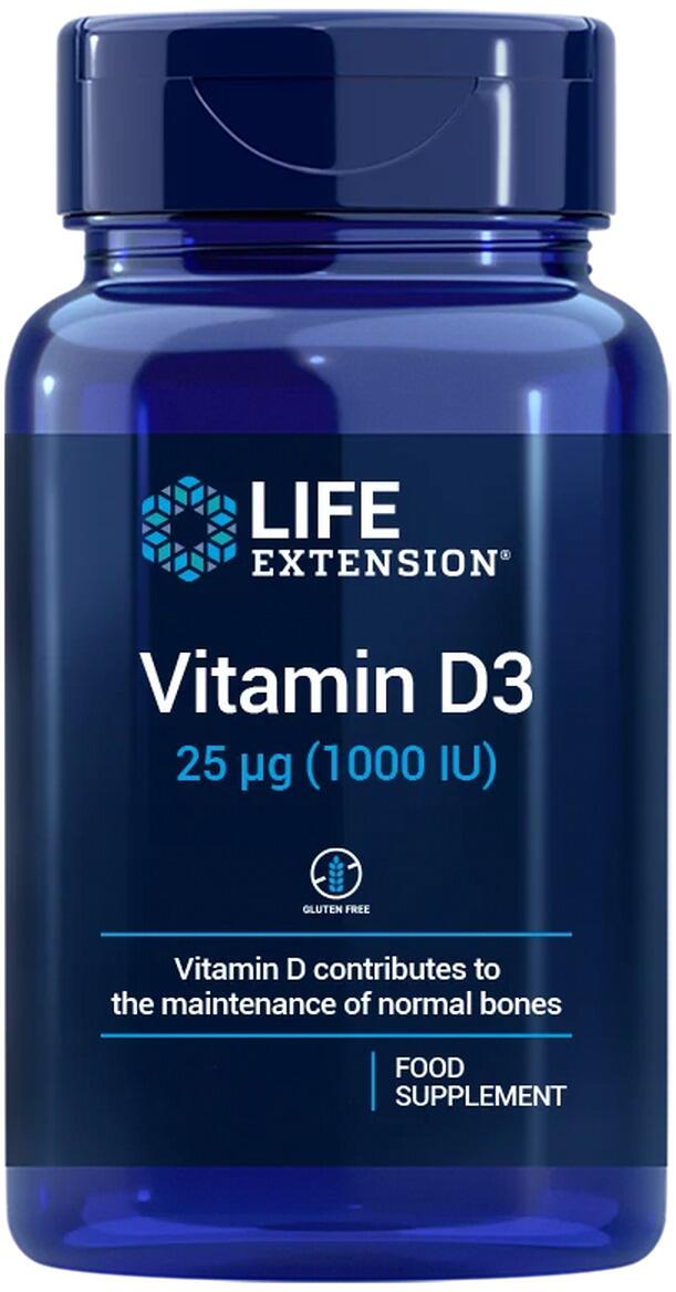 Life Extension Vitamin D3 25 mcg (1000 IU), Weichkapseln bei Metasport