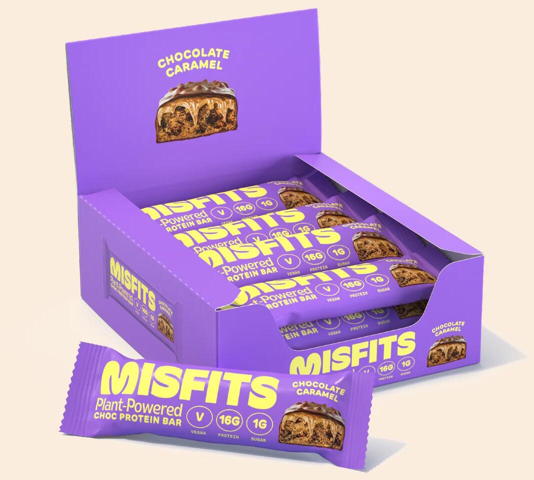 Misfits Vegan Protein Bar, 12 x 45 g Riegel, Chocolate Caramel bei ...
