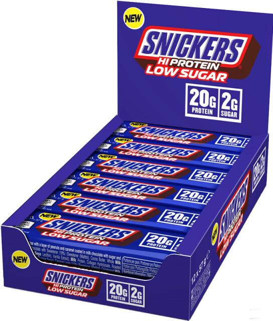 Snickers Low Sugar High Protein Bar, 12 x 57 g Riegel, Milk Chocolate ...
