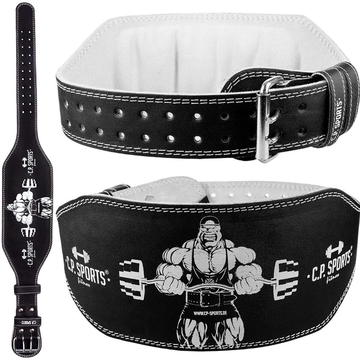 C.P. Sports Leder Gewichthebergürtel, extra breit, mit Bodybuilder ...